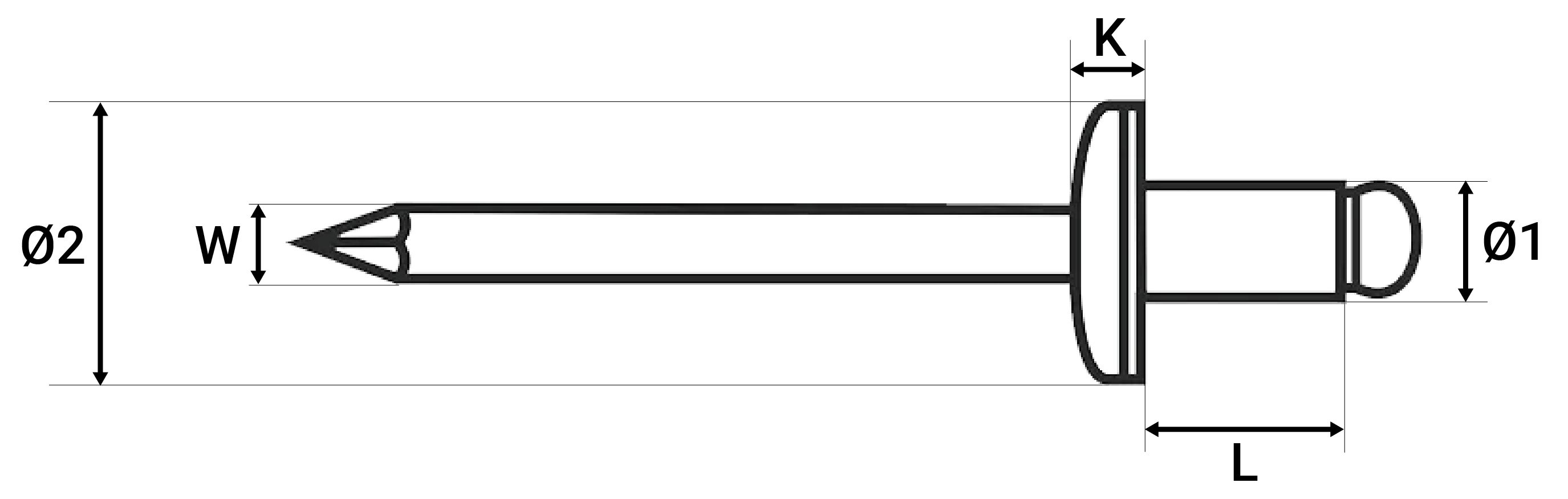 BATO Bralo Blind rivet alu/steel 6,4x26mm. 150 unit pack