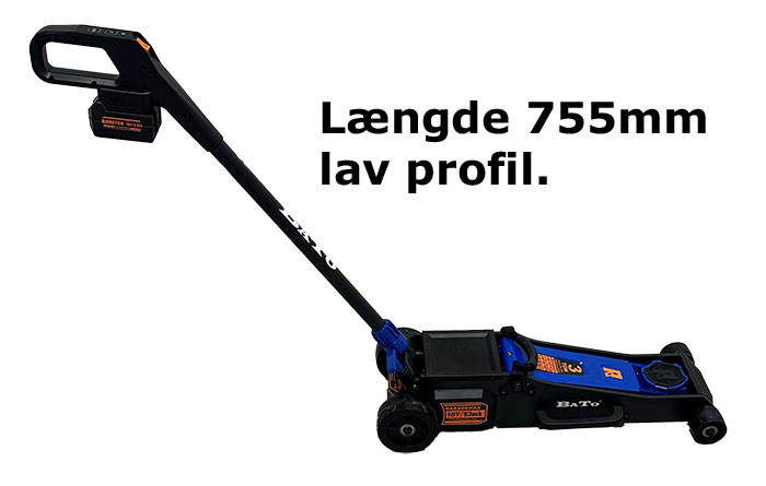 BATO ROADTEK 18V battery jack aluminum/steel 3 ton. Nylon wheels. Chap ...